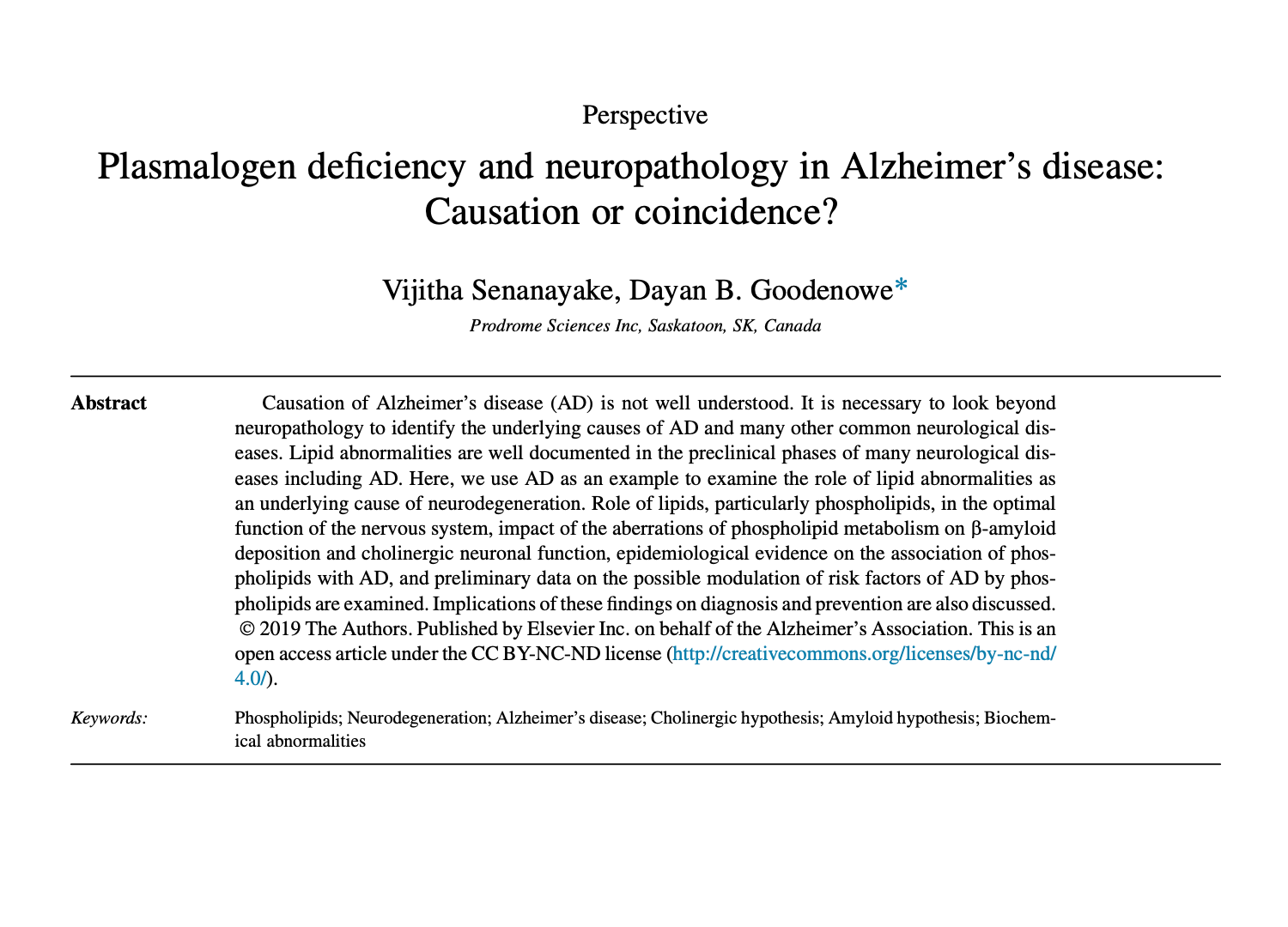 Publications - Dr. Goodenowe